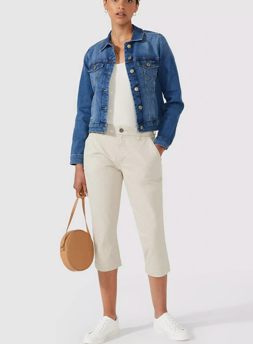 Ex Principles Ladies Cropped Chino Trousers 3/4 Capri Trousers ...